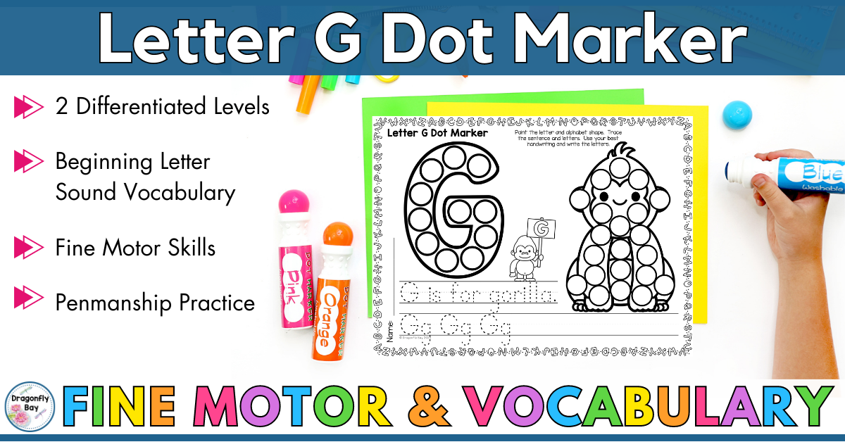 Letters G Dot Marker Alphabet Printable Differentiated Activities